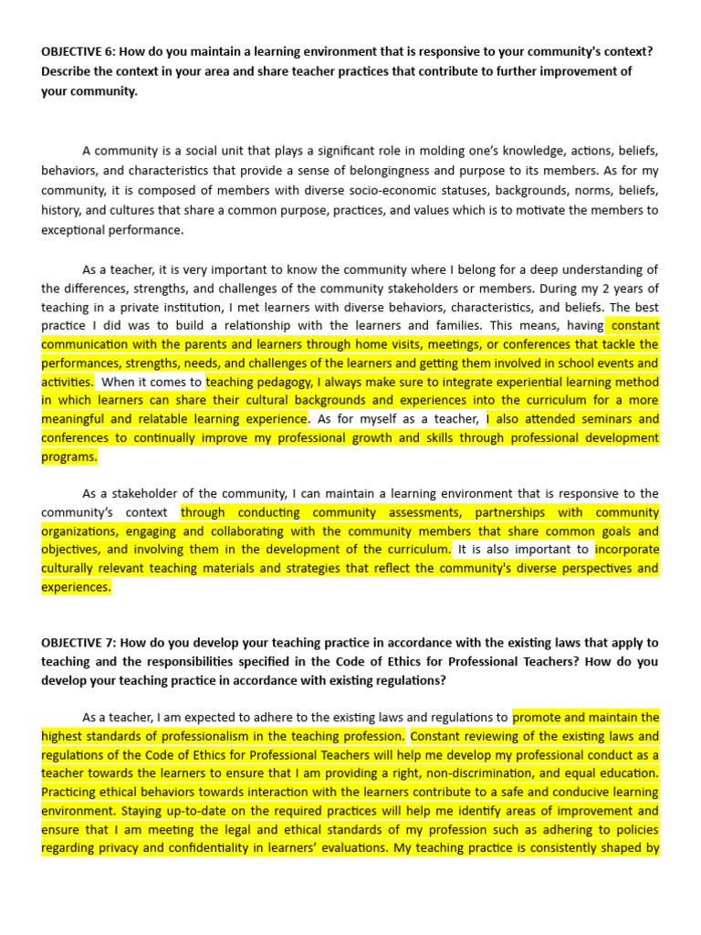 TRF Final Answer | PDF | Learning | Teachers