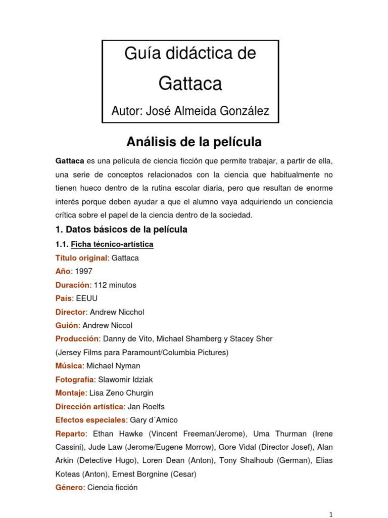Guía Didáctica de Gattaca | PDF | Science | Ciencia (general)