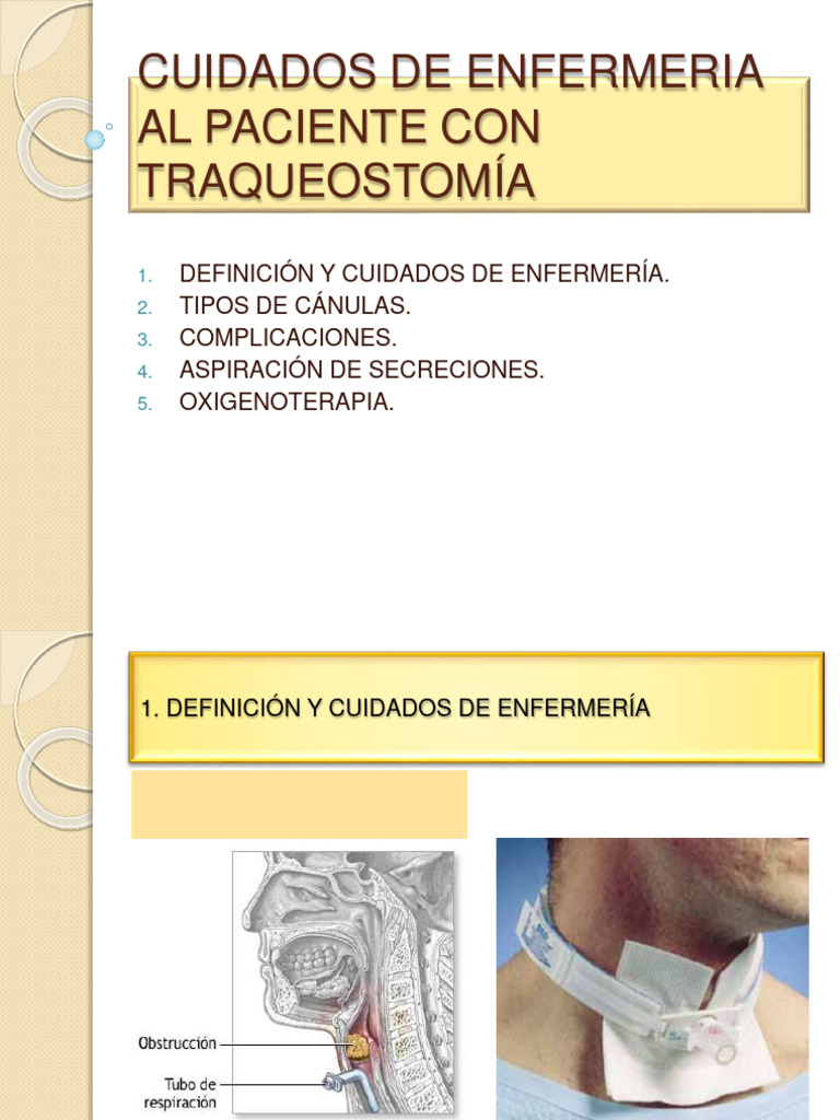 Cuidados de Enfermeria Al Paciente Con Traqueostomía | PDF