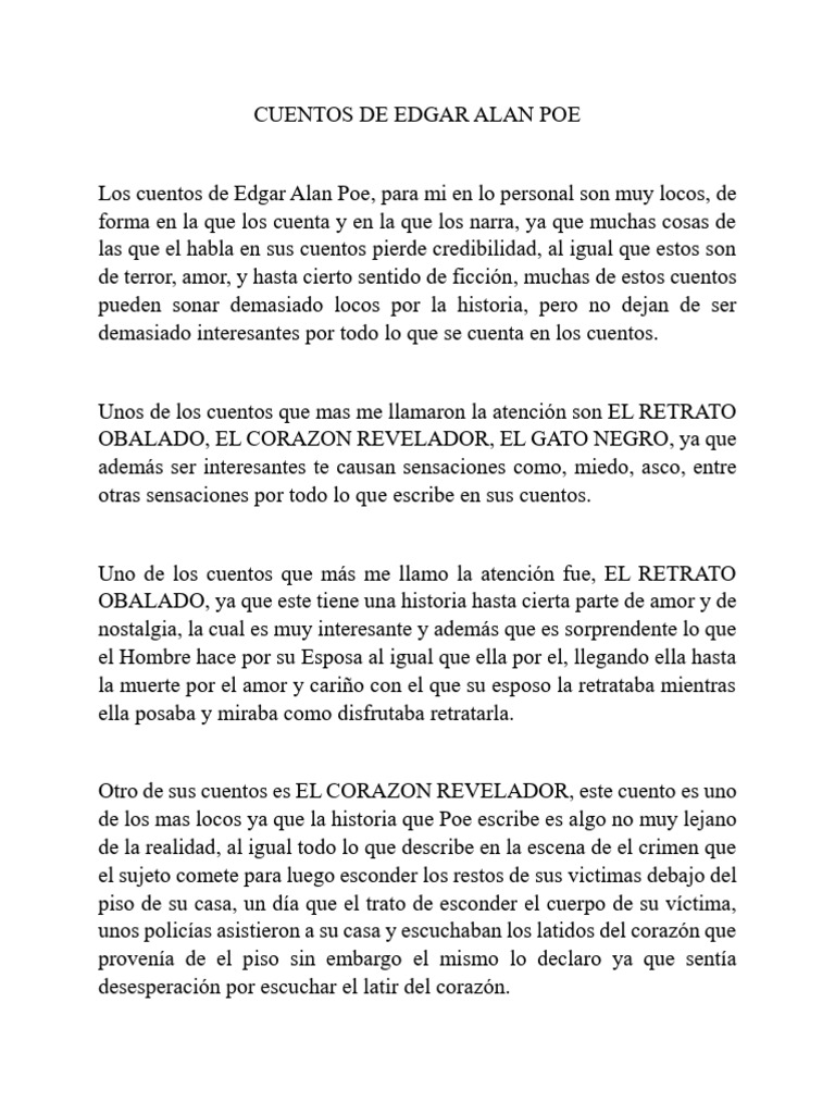 Cuentos de Edgar Alan Poe | PDF
