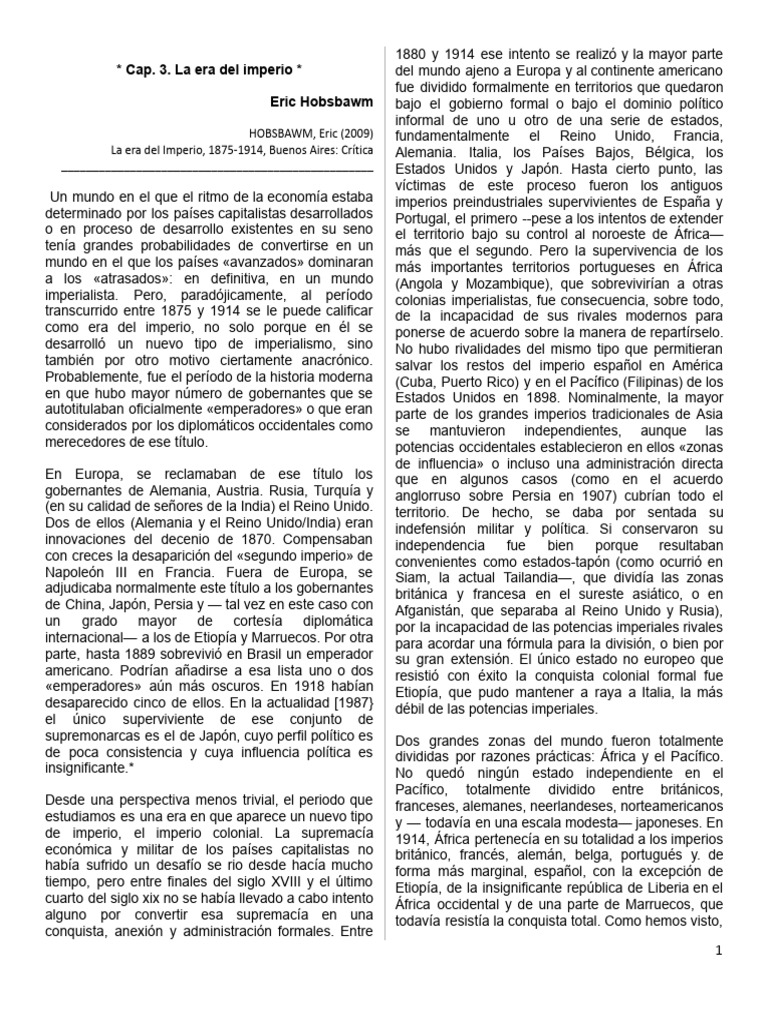la era del imperio | PDF | Imperialismo | Colonialismo