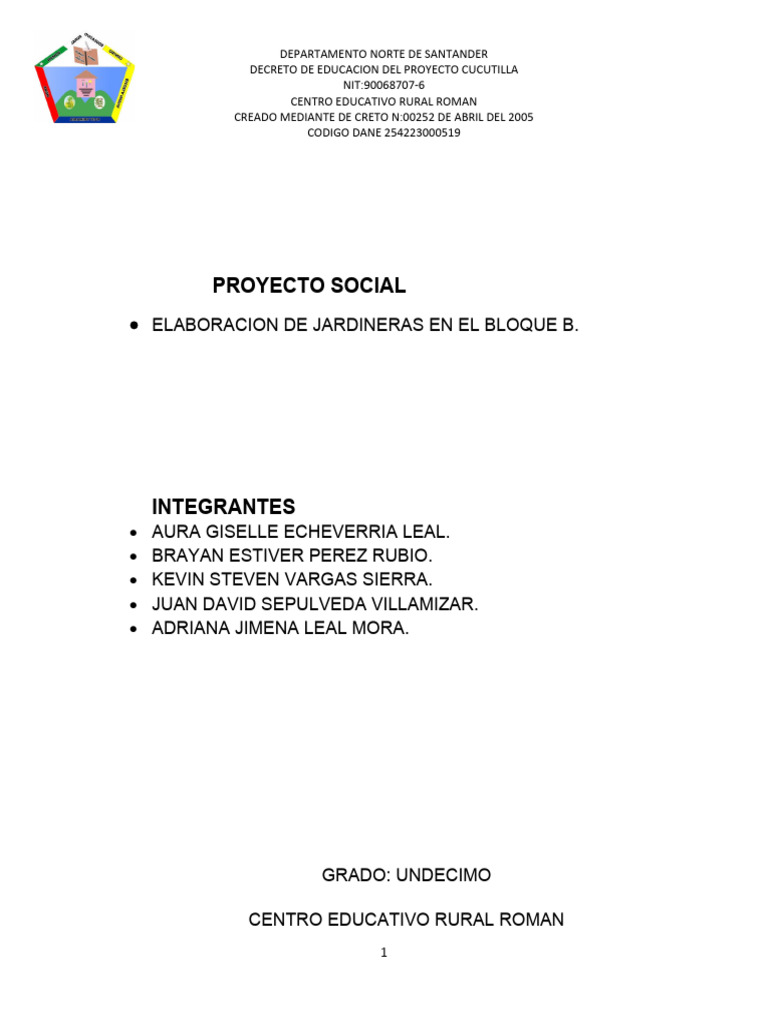 ANTE PROYECTO SOCIAL Aura | PDF
