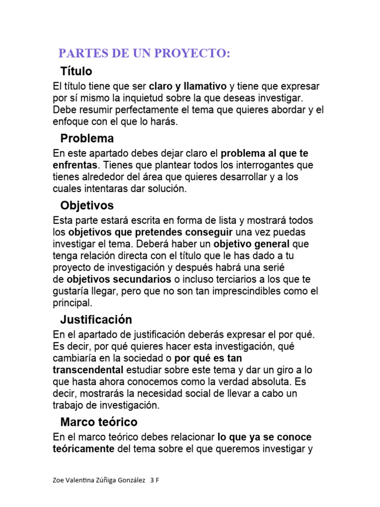 Partes de Un Proyecto | Descargar gratis PDF | Science