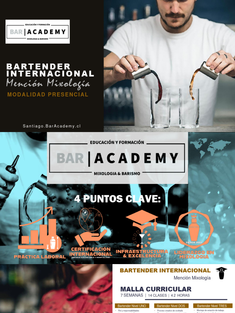 Bartender Internacional Mencion Mixologia Brochure 2024 | PDF | Bebidas Destiladas | Alcohol