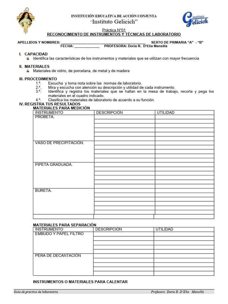 Practica N 1 Materiales de Lab. | PDF | Laboratorios