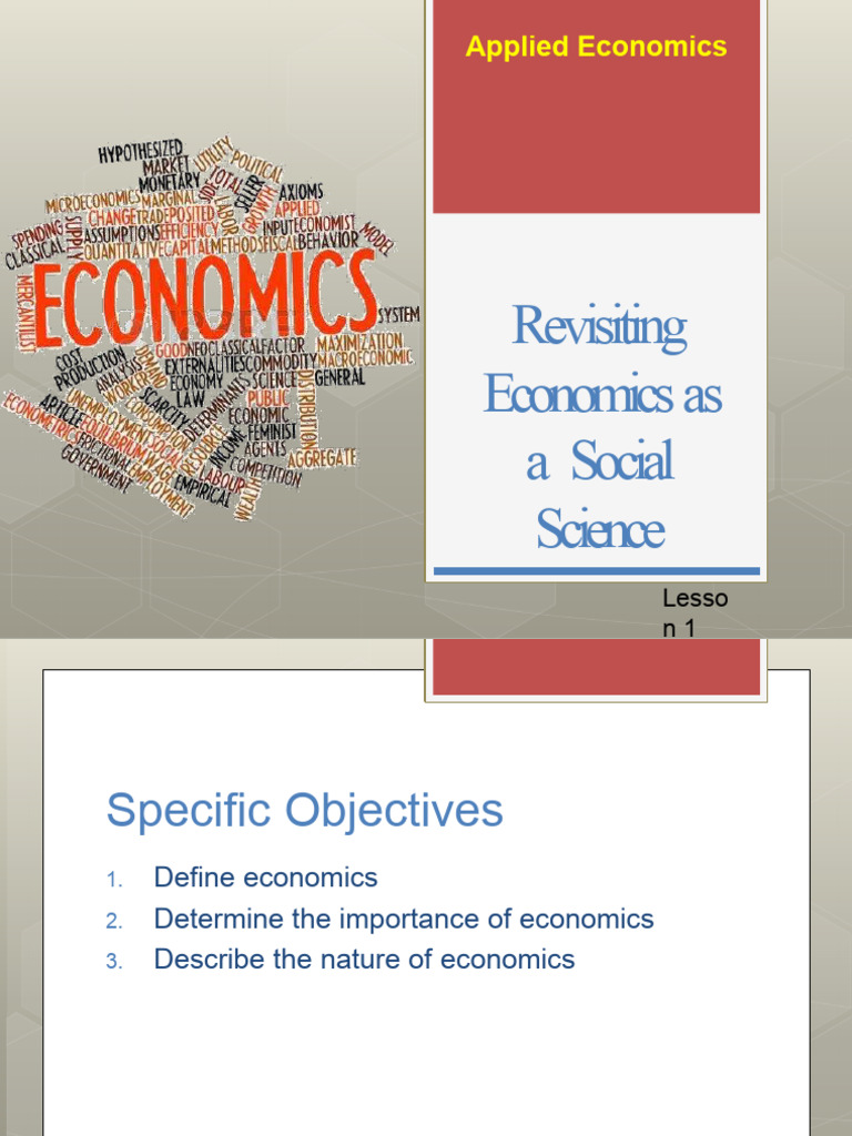 Lesson One Applied Economics | PDF | Economics | Factors Of Production