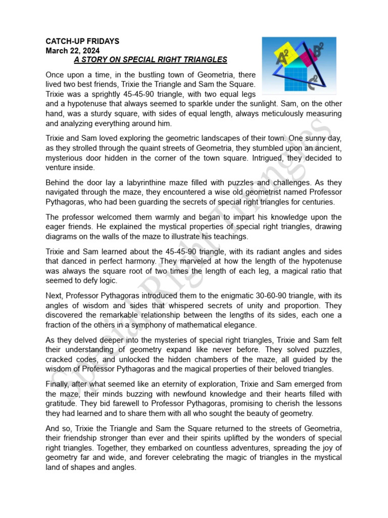 The-Story-of-Special-Right-Triangles | PDF | Triangle | Geometry