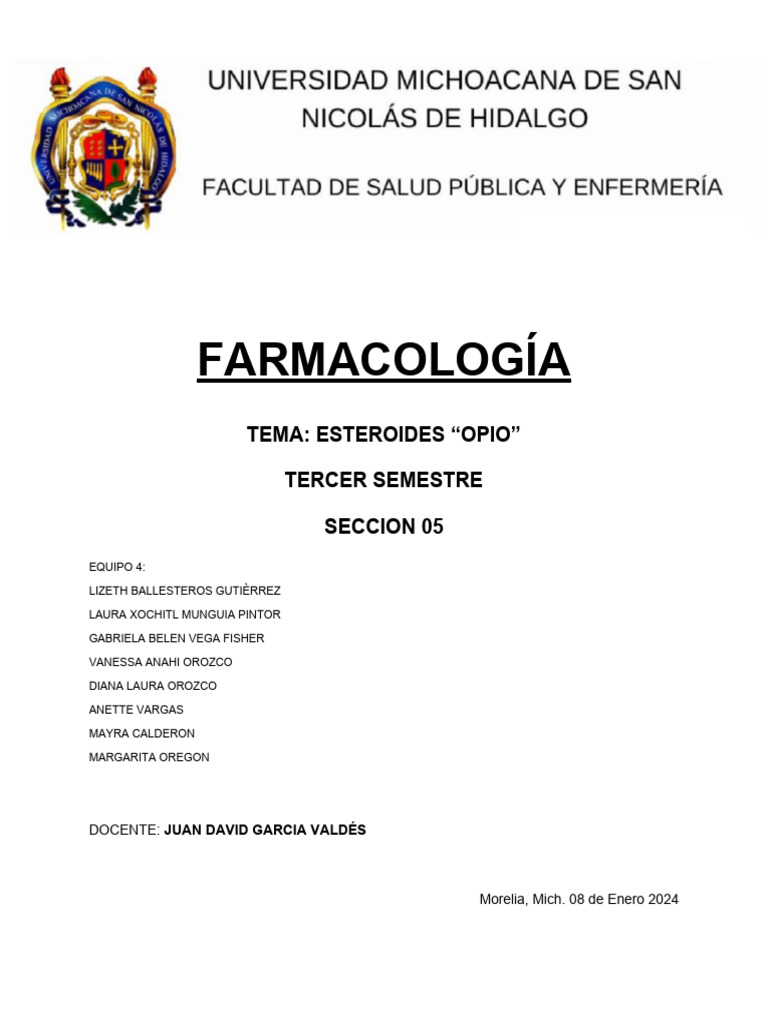 Opio Farmaco | PDF | Opioide | Analgésico