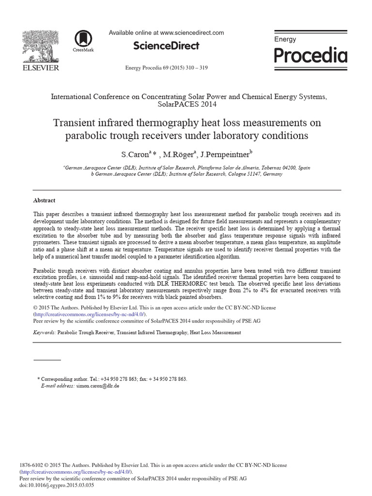 Infrared Thermography for Heat Loss in PTR | PDF | Heat Transfer | Infrared