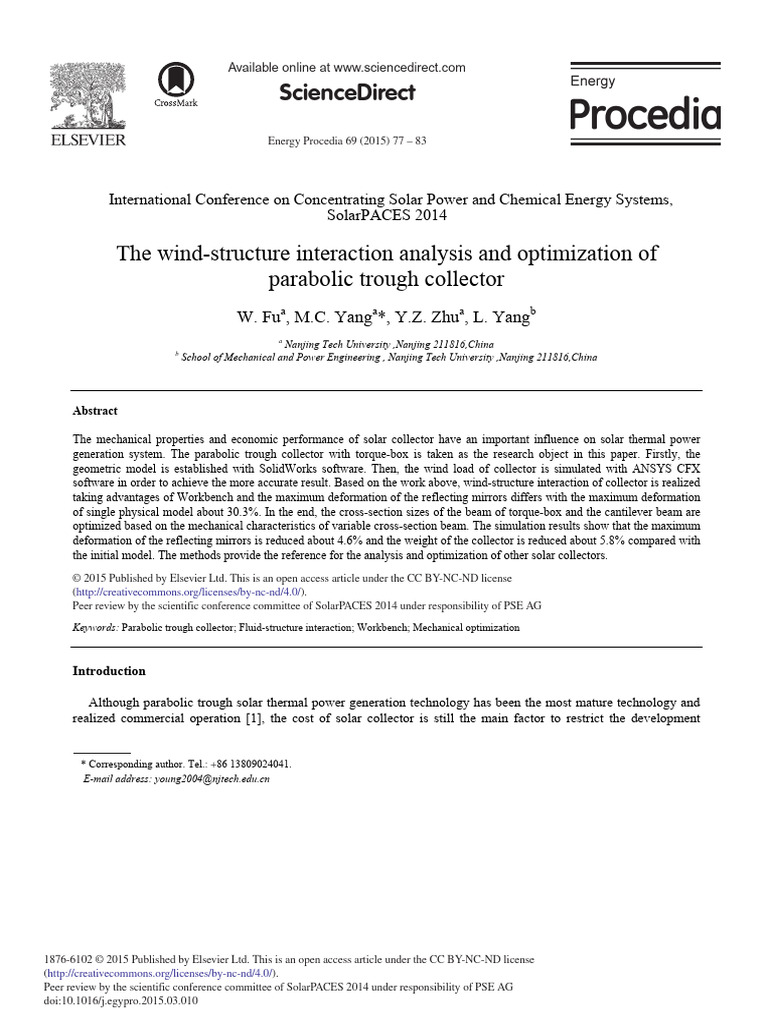 The Wind Structure Interaction Analysis and Optimization of - 2015 ...