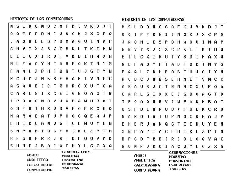 Sopa de Letras Computador | PDF