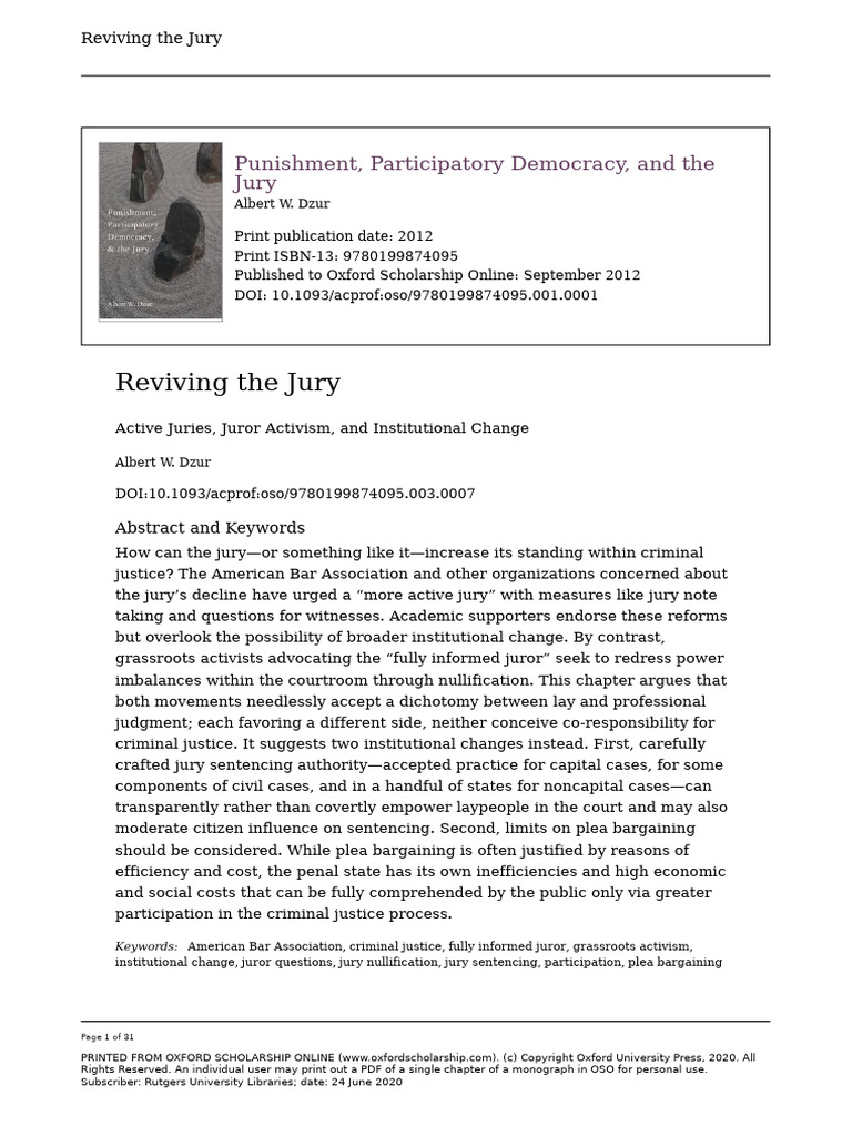 Acprof 9780199874095 Chapter 7 | PDF | Jury Trial | Sentence (Law)