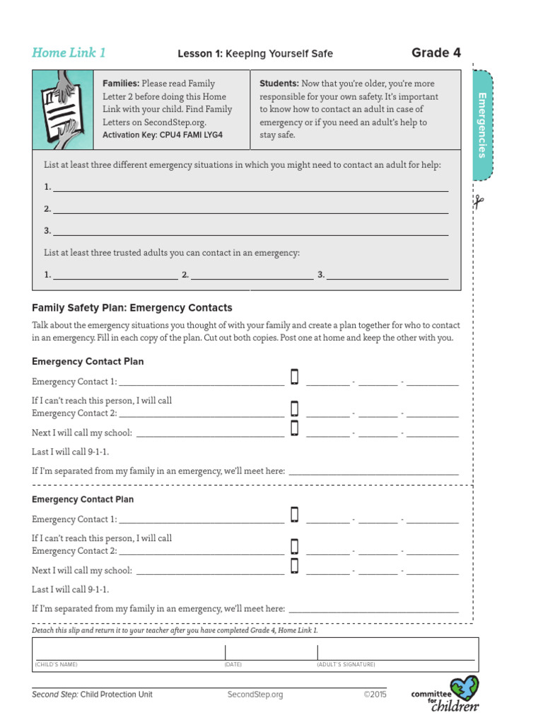 Joey Chen - Grade4SecondStepEmergencyPlanEngl | PDF