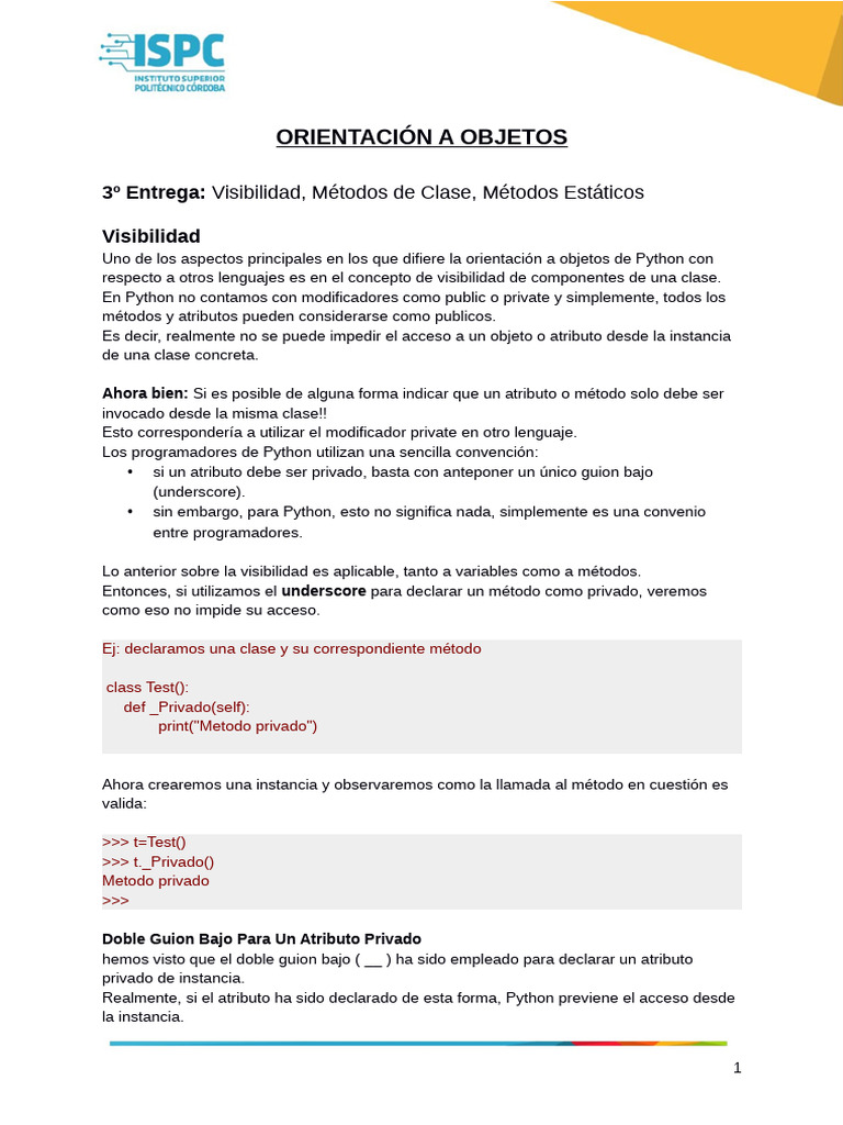 POO 3entrega | PDF | Objeto (informática) | Python (lenguaje de ...