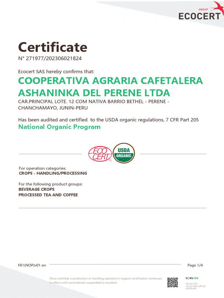 SAS - Certificate NOP - ND - EN | PDF | Production And Manufacturing ...