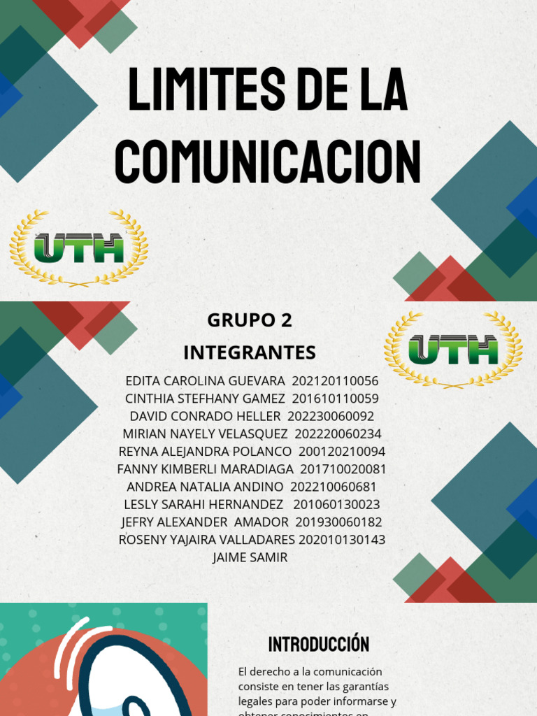 Limites de La Comunicacion Grupo 2 PDF | PDF | Convenio europeo de ...