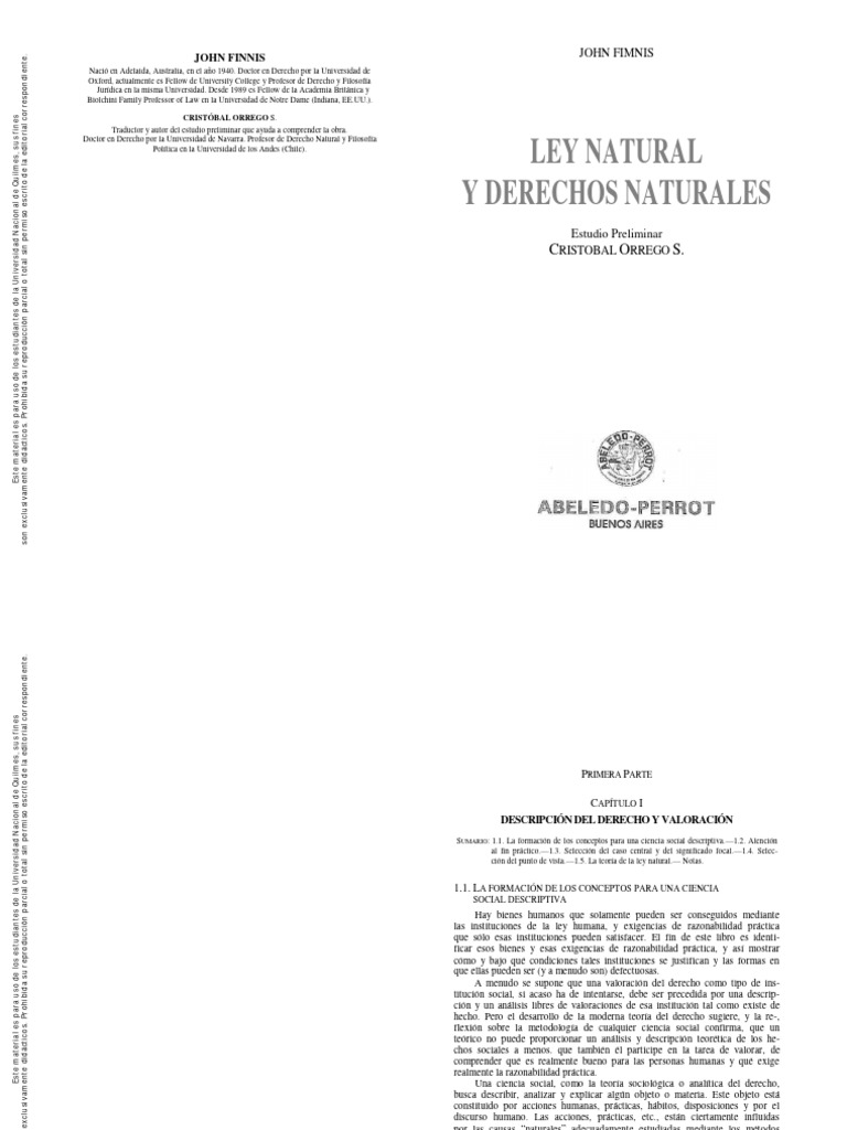Extracto Finnis Ley Natural y Derechos Naturales | PDF | Teoría | Institución