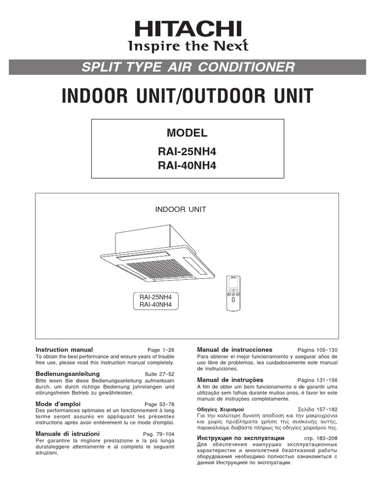 RAI-25-40NH4 User Manual | PDF | Air Conditioning | Electricity