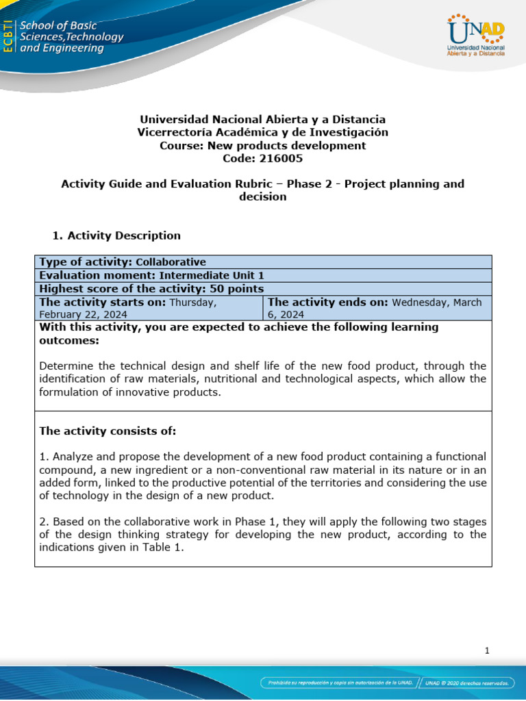 Activity Guide and Evaluation Rubric - Unit 1 - Phase 2 - Project ...