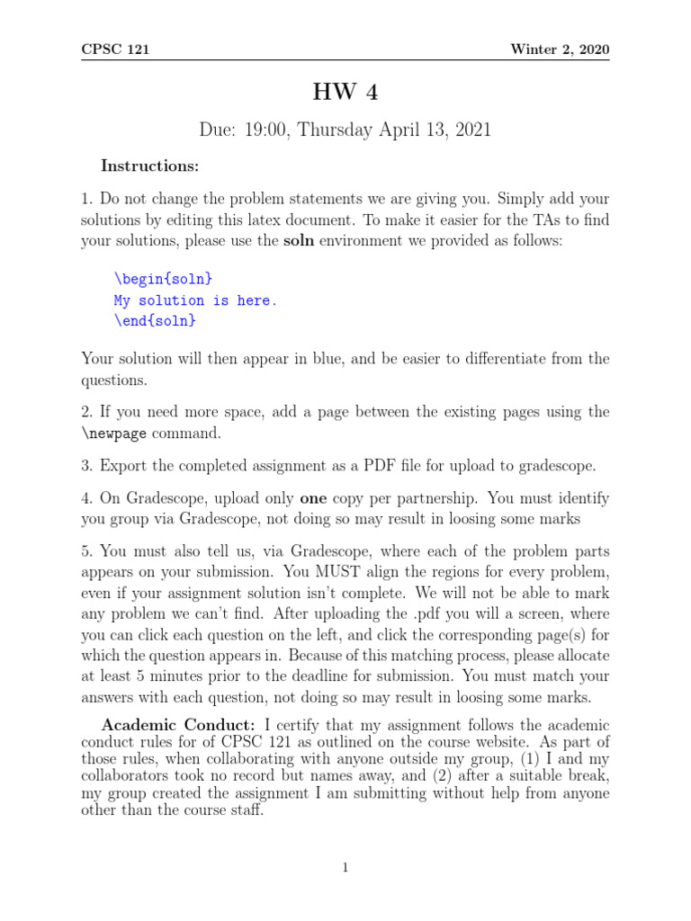Cpsc121 2020w2 Hw4 Student | PDF | Mathematics | Computer Programming