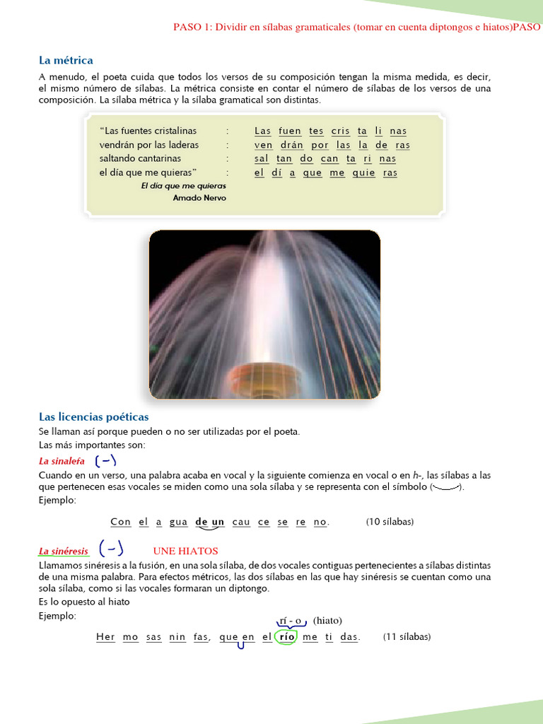 La Métrica y Figuras Literarias | PDF | Sílaba | Rima