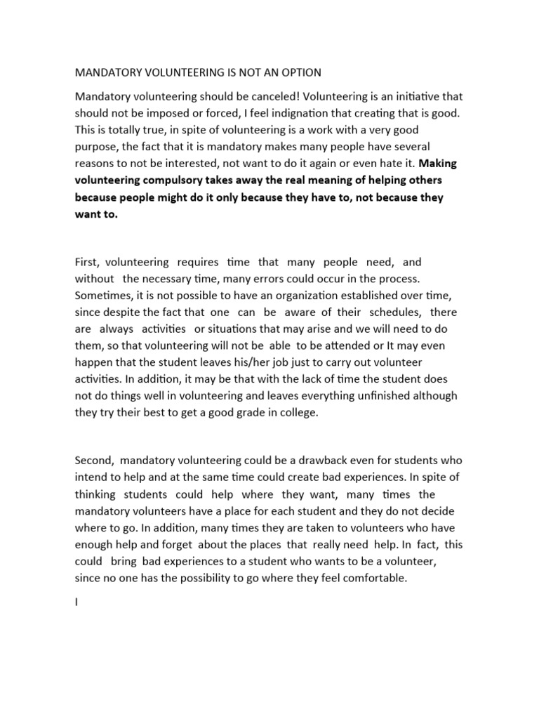 The Case Against Mandatory Volunteering | PDF | Psychological Concepts | Cognition