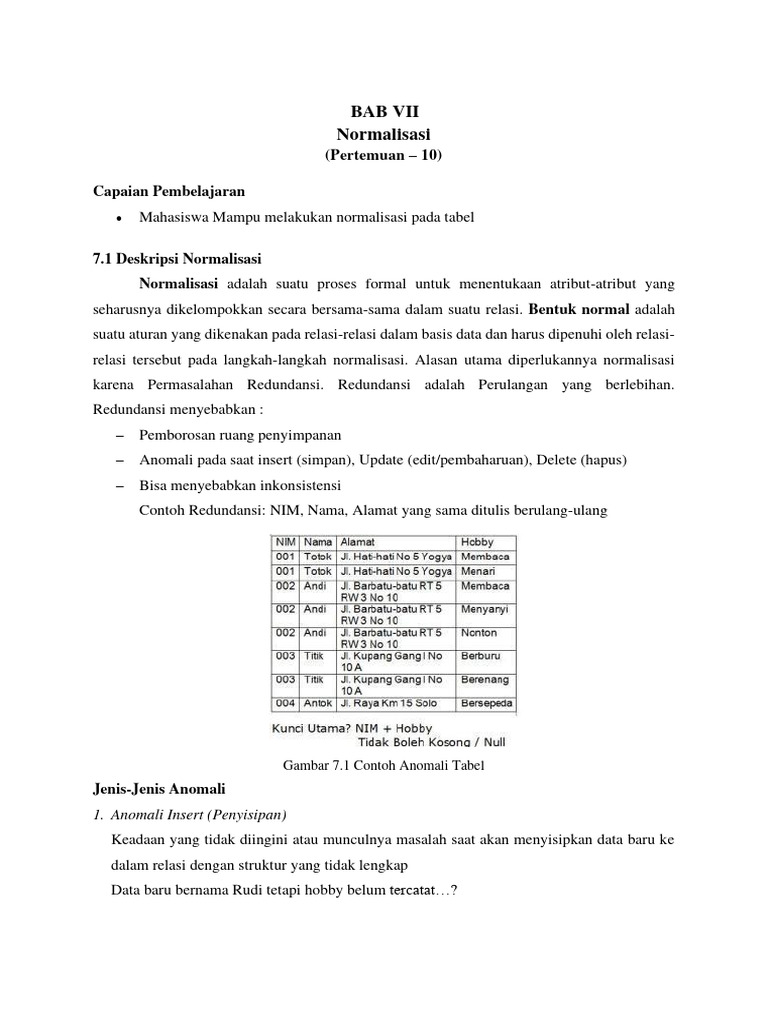 Panduan Lengkap Normalisasi Database | PDF