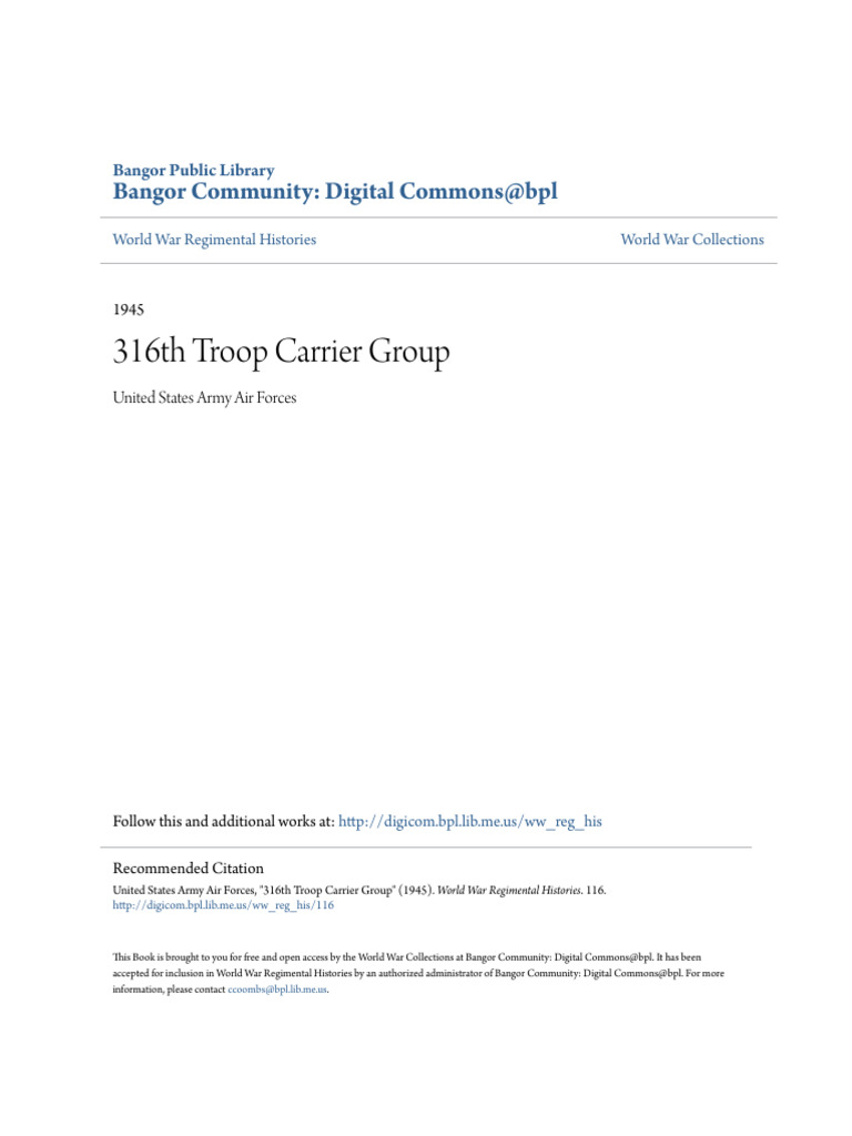 316th Troop Carrier Group | PDF | Military | Military Units And Formations