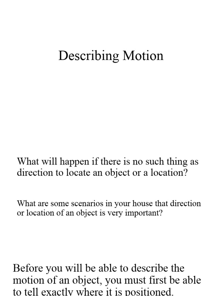 Grade 7 - Describing Motion | PDF | Speed | Velocity