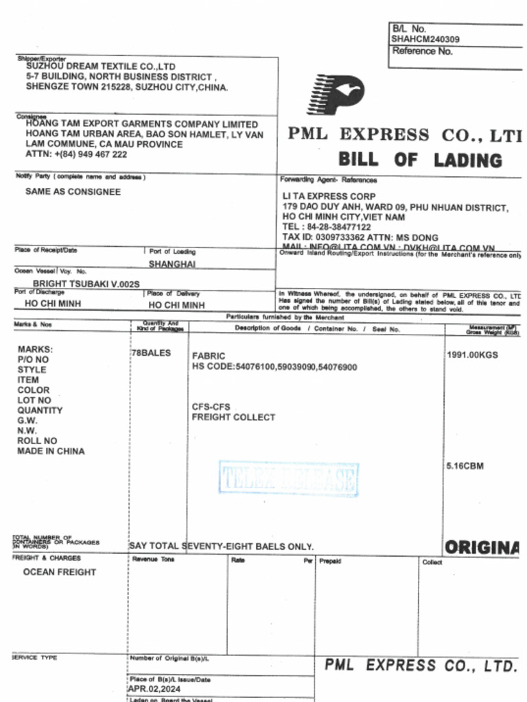 Shahcm240309 HBL | PDF