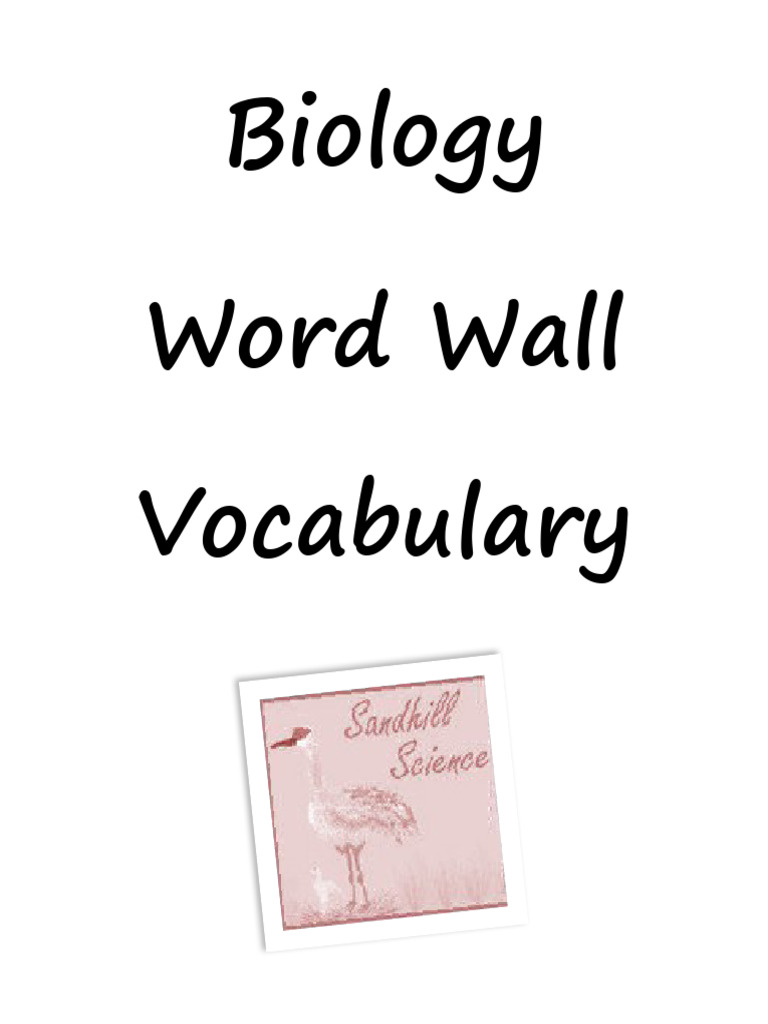 Biology Vocabulary Word Wall | PDF | Cell (Biology) | Life Sciences