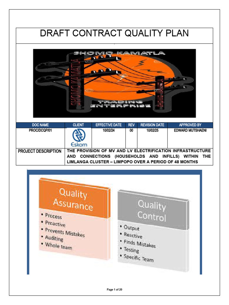 Draft Contract Quality Plan | Download Free PDF | Quality Assurance | Audit