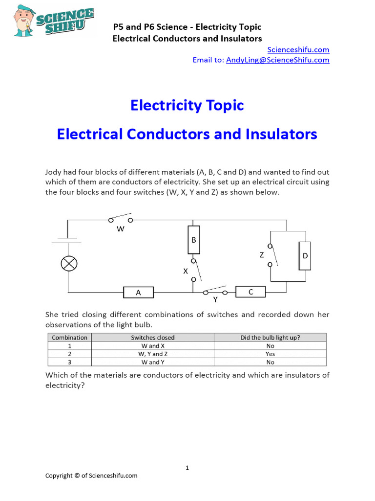 P5 Electricity - Electrical Conductors and Insulators | PDF ... P5 Electricity - Electrical Conductors and Insulators | PDF ...