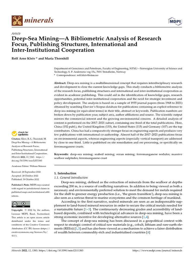 A Bibliometric Analysis of Research Focus, Publishing Structures, International and Inter ...