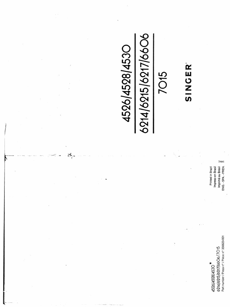 SINGER Manual 4526 4528 4530 6214 6215 6217 6606 7015 | PDF