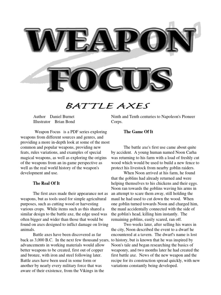 Weapon Focus - Battle Axes | PDF | Copyright | License