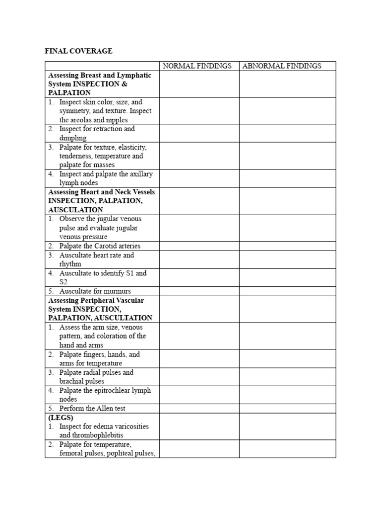 Head To Toe Nursing Health Assessment Pdf Anatomical Terms Of