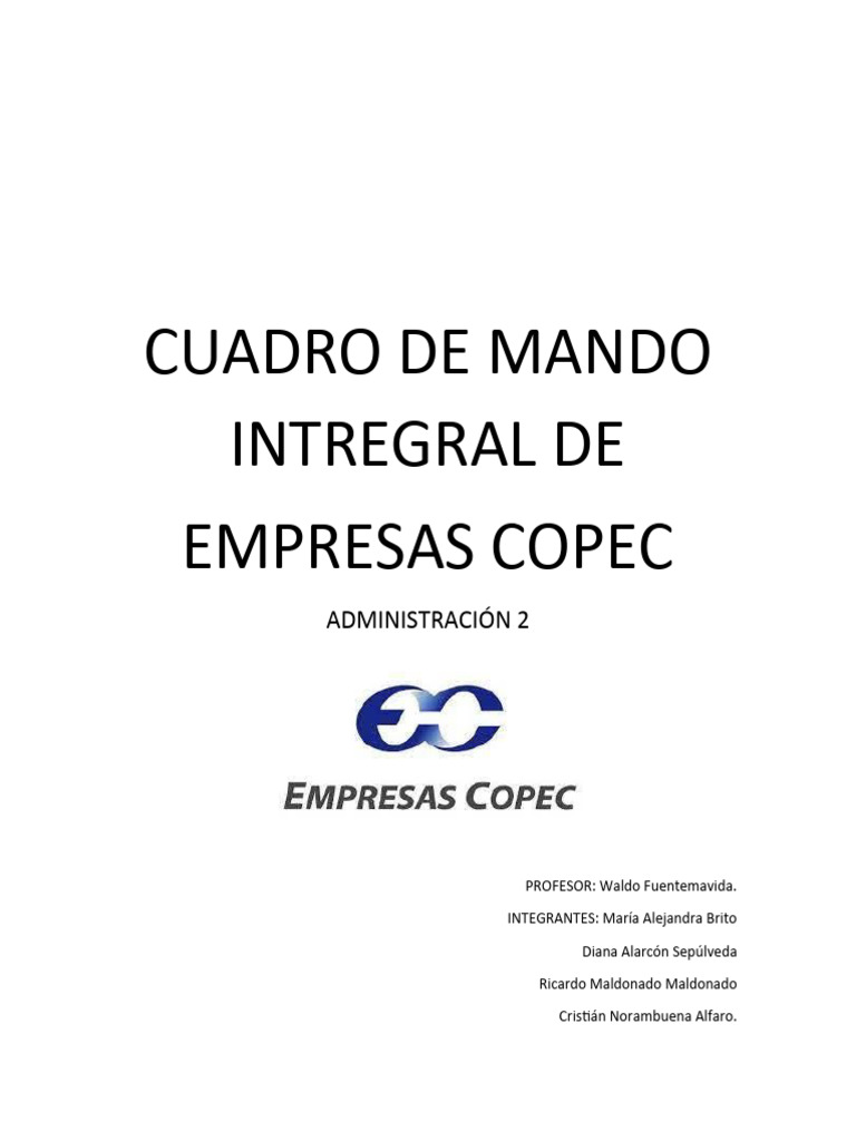 Cuadro de Mando Integral Empresas Copec | PDF | Business | Cliente Cuadro de Mando Integral Empresas Copec | PDF | Business | Cliente