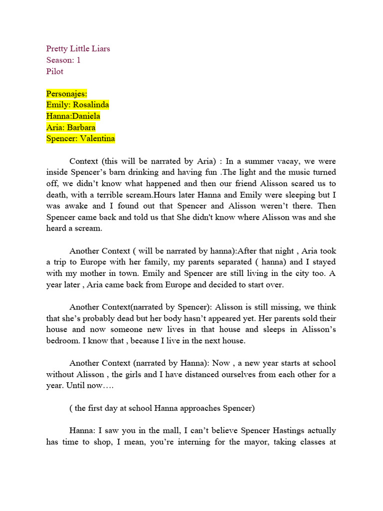 Pretty Little Liars Dialogue 2 | PDF