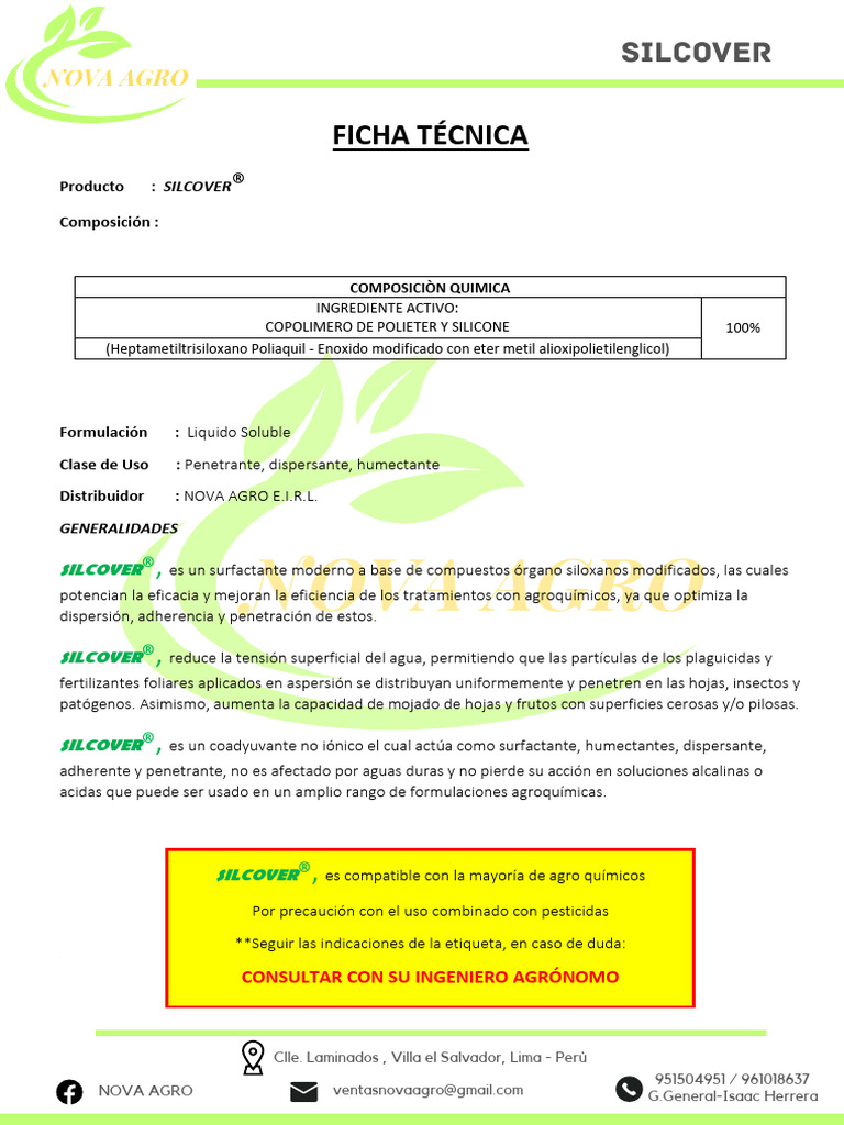 Hoja Membr. Nutrex PH | PDF | Tensioactivo | Pesticida