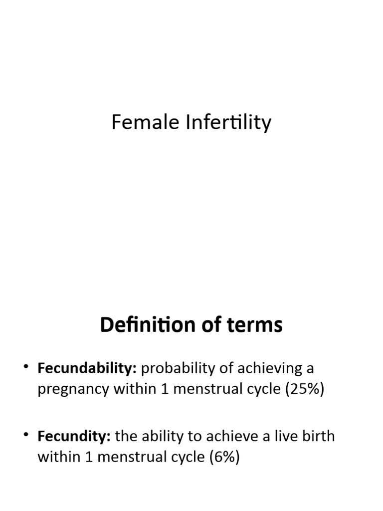 Female Infertility | PDF | In Vitro Fertilisation | Infertility