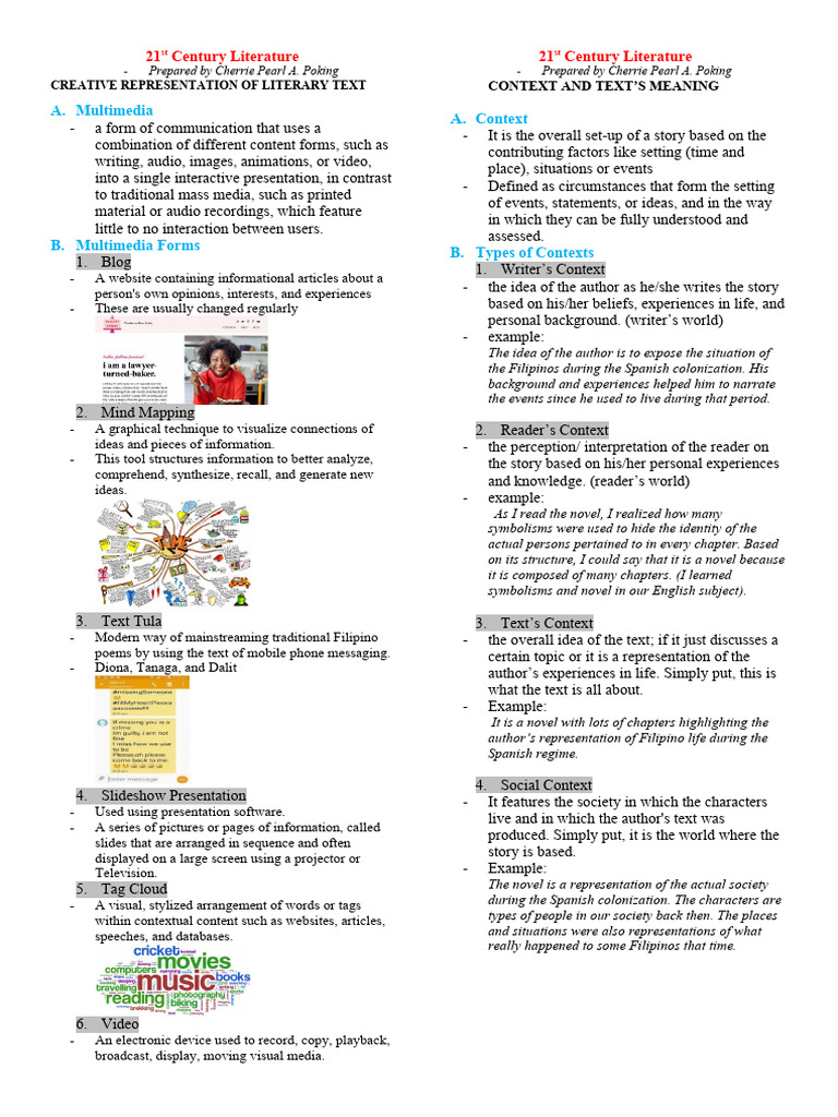 Handout For Creative and Context | PDF | Multimedia | Experience