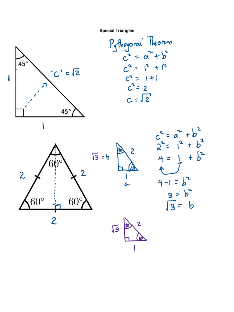 Special Triangles Lesson NOTE | PDF