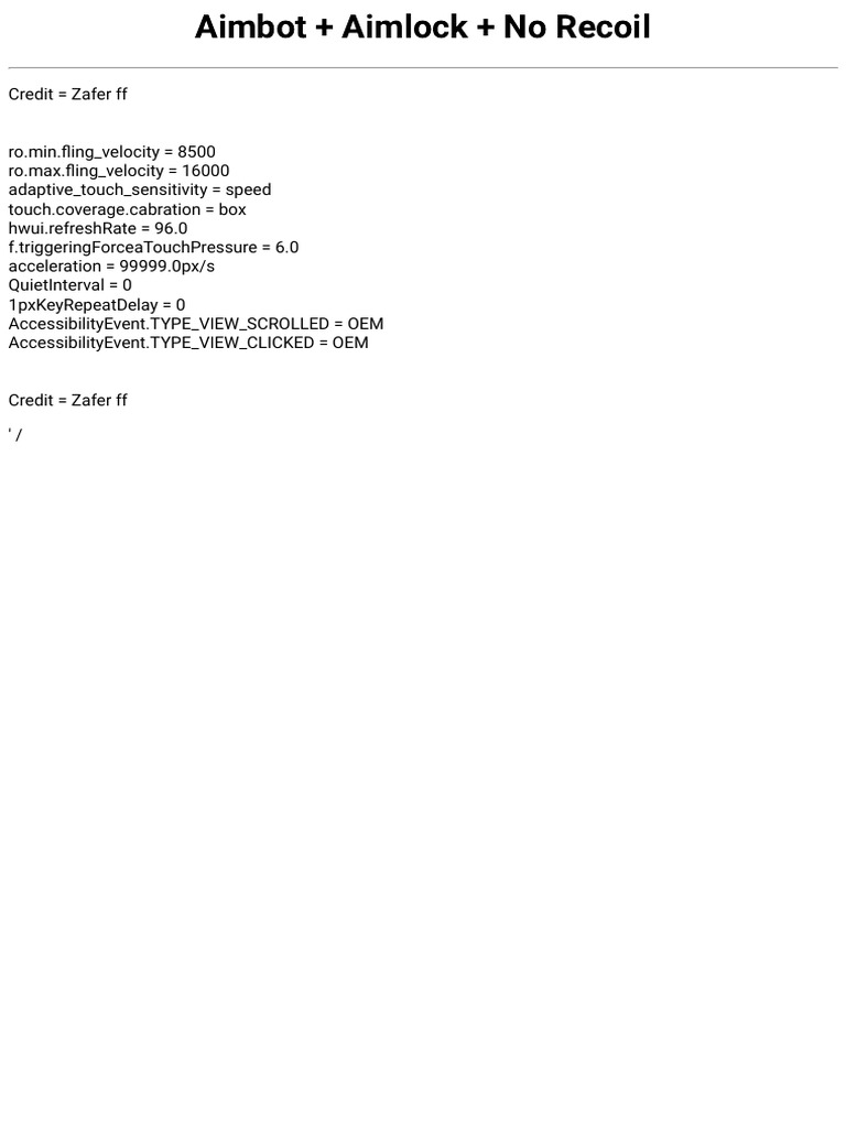 Aimbot - Aimlock - No Recoil1709523897 | PDF