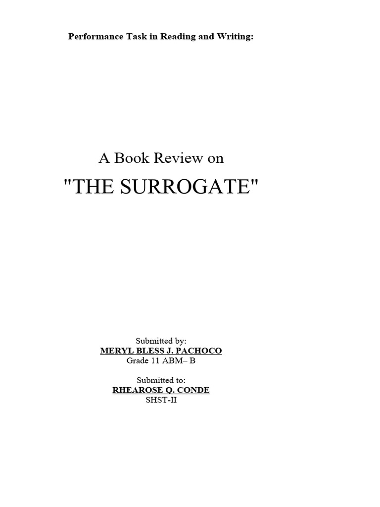 Performance Task in Reading and Writing | PDF | Thriller (Genre)