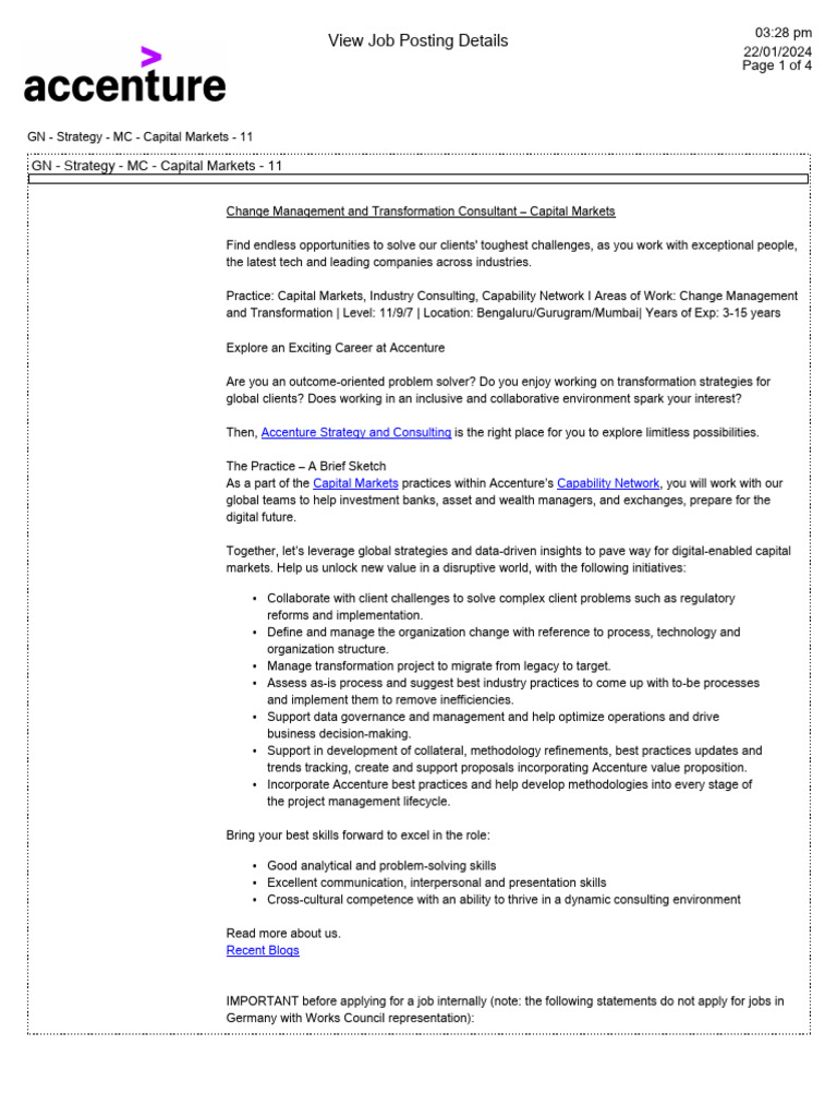 View Job Posting Details (4) - 3 | PDF | Consultant | Accenture