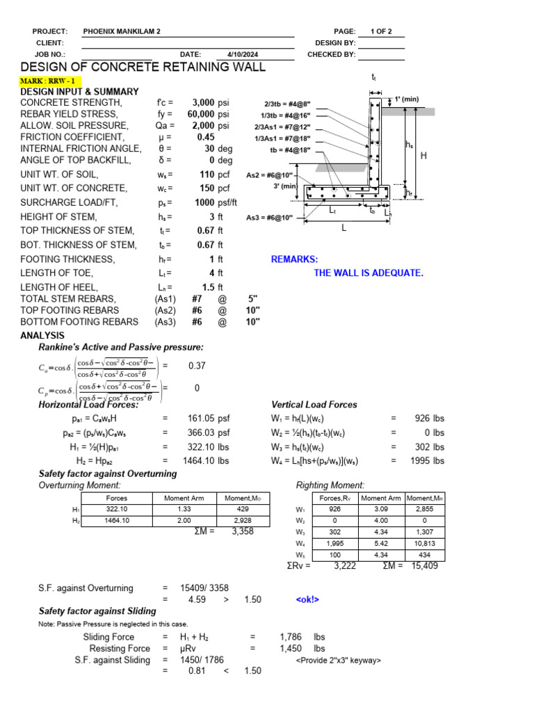 Retaining Wall | PDF | Mechanics | Building Technology