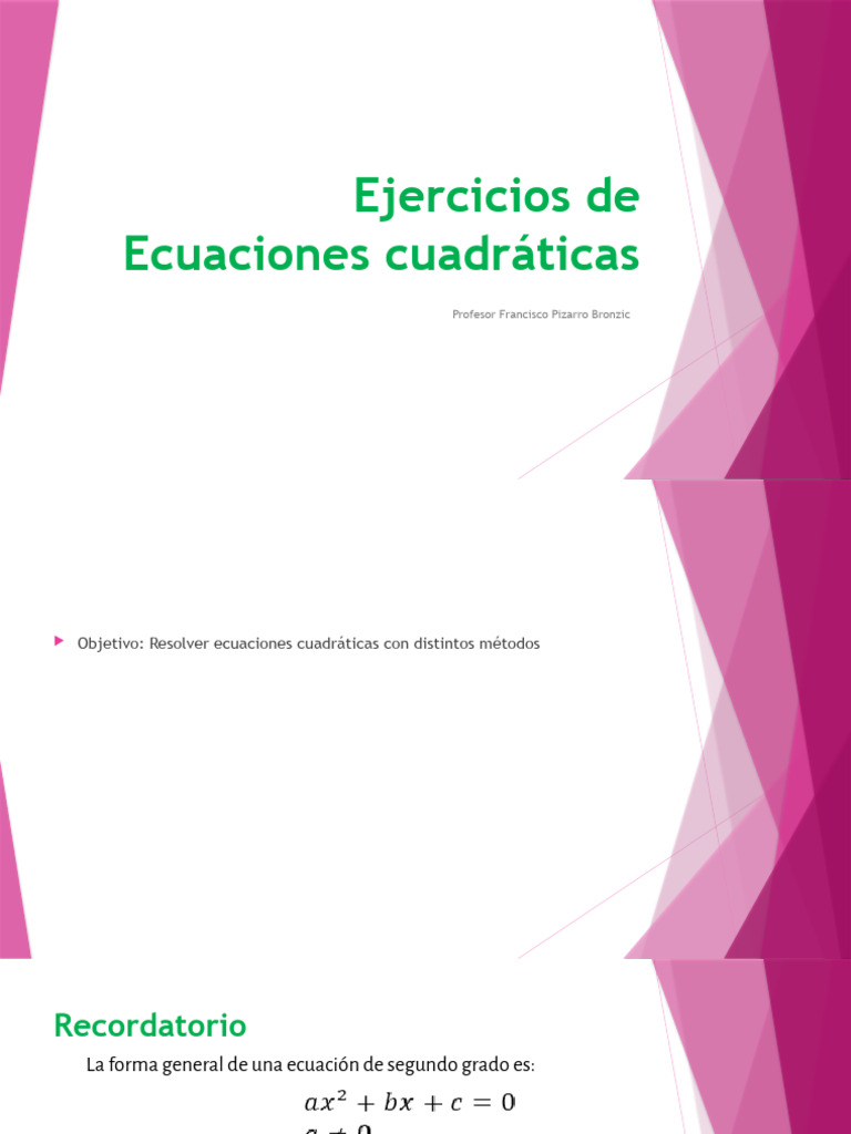 13 A 1 EC Cuadráticas | PDF | Ecuación cuadrática | Ecuaciones
