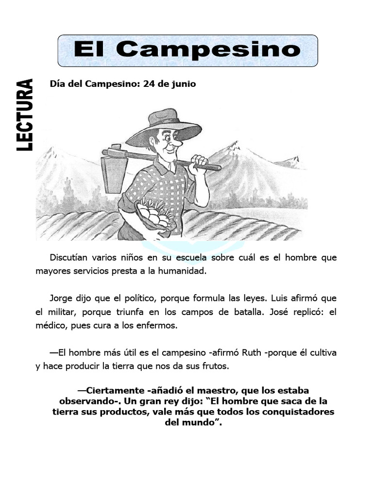 Importancia del Campesino en la Sociedad | PDF