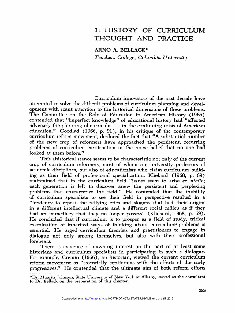 Bellack 1969 | PDF | Curriculum | John Dewey
